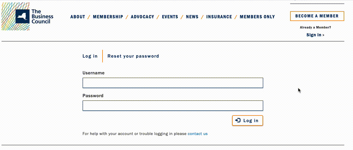 Members Portal Change | The Business Council